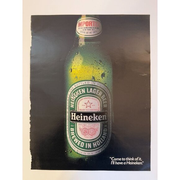 Heineken | Art | Vintage 986 Heineken Beer Advertisement Print Ad ...